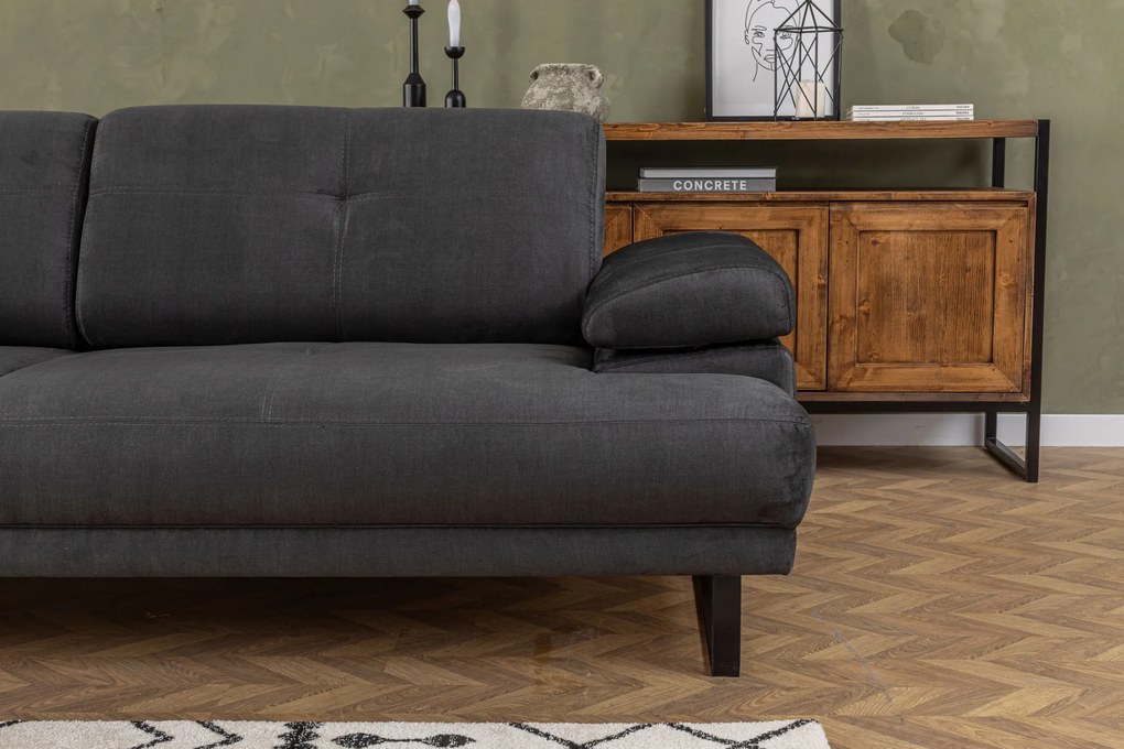 Atelier del Sofa 3-místná pohovka Mustang - Anthracite, Antracitová