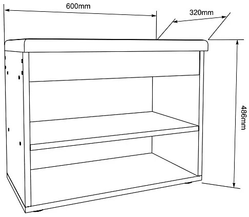 Botník TOLMIN se sezením bílá