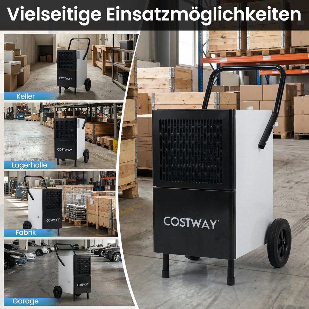 Costway Komerční odvlhčovač 60 L/den odvlhčovač pro 200 m² pokojový sušák