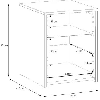 Noční stolek URO dub artisan/bílá