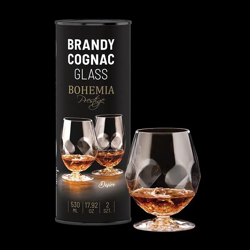 BOHEMIA PRESTIGE DESIRE SKLENICE NA KOŇAK V TUBĚ 530 ML SADA 2KS