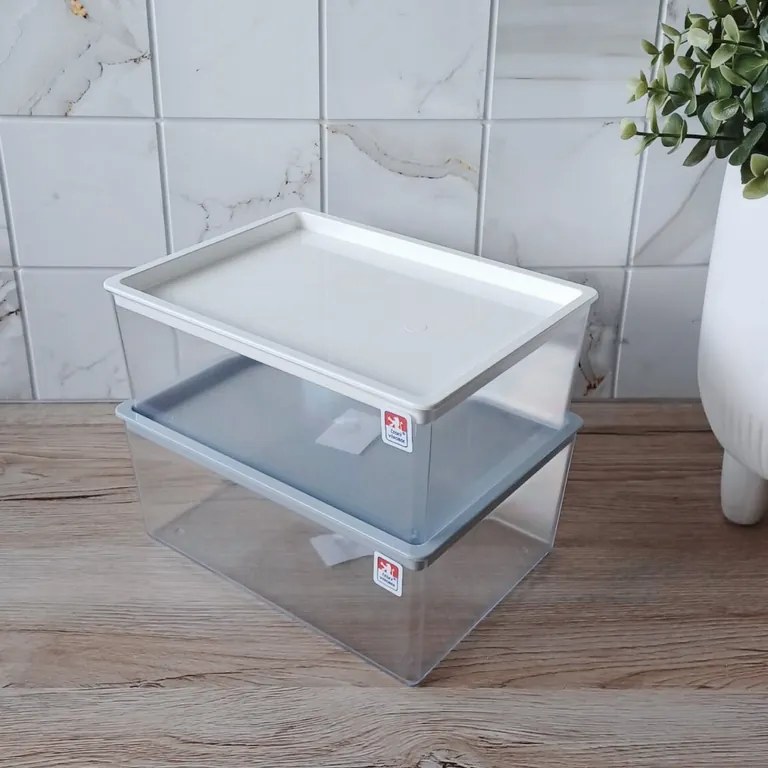 DÓZA NA SUCHÉ POTRAVINY 1 500 ml – vysoká, průhledná | DomaLEP varianta: BÍLÁ