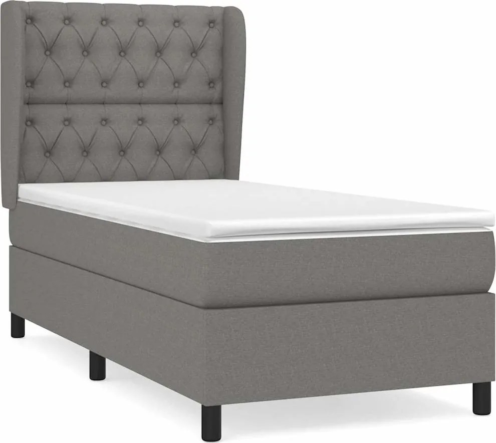 Box spring postel s matrací tmavě šedá 80 x 200 cm textil 3128158