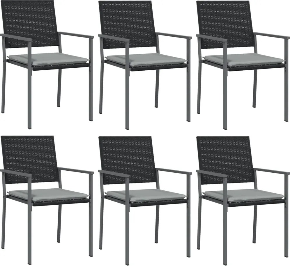 7dílný zahradní jídelní set s poduškami polyratan a ocel 3187006