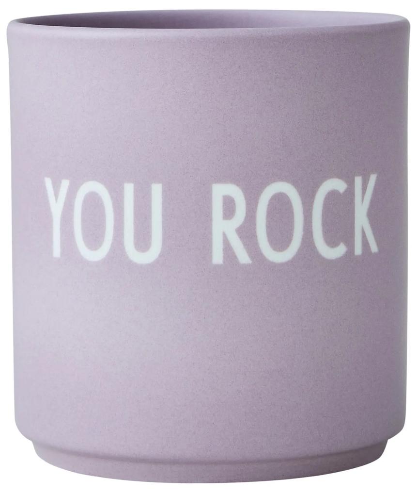 DESIGN LETTERS Porcelánový hrneček You Rock Lavender 300 ml, fialová barva, porcelán