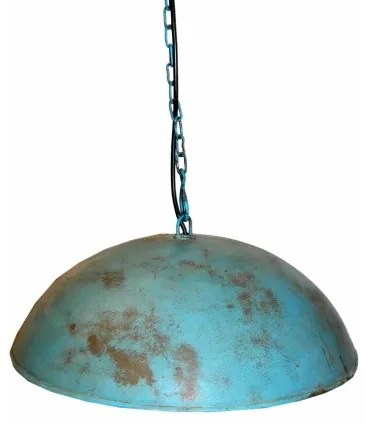 Industrial style, Modrá závěsná lampa s patinou 15 x40 cm (737)