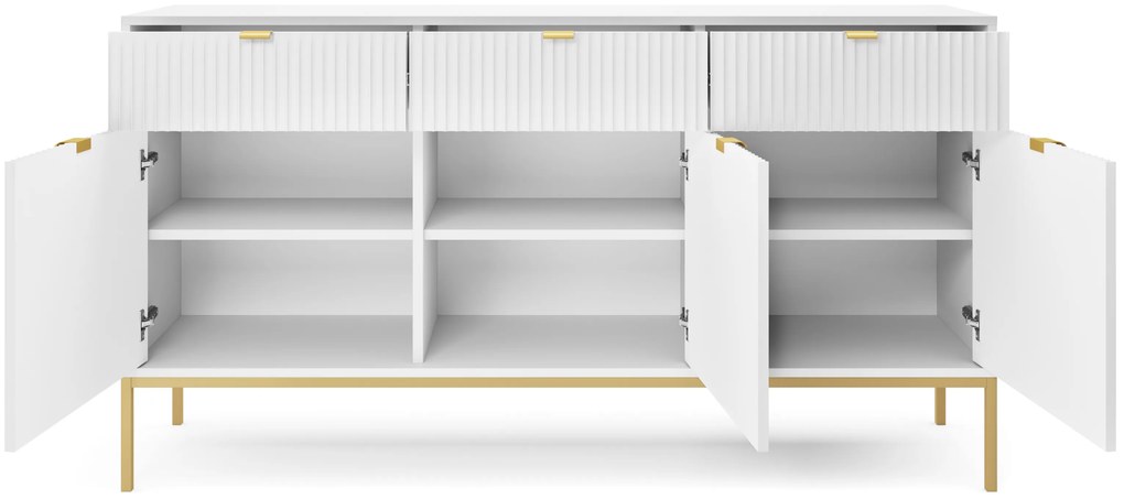 PSK Komoda NEMO KSZ154, Bílá 154 cm Dekor nohou: Černé