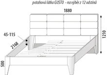 DOMESTAV s.r.o. Postel FANTAZIE čalouněné čelo Materiál: Buk cink, Povrchová úprava: Moření