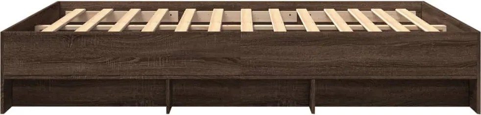 Rám postele bez matrace hnědý dub 150 x 200 cm kompozitní dřevo 3295652