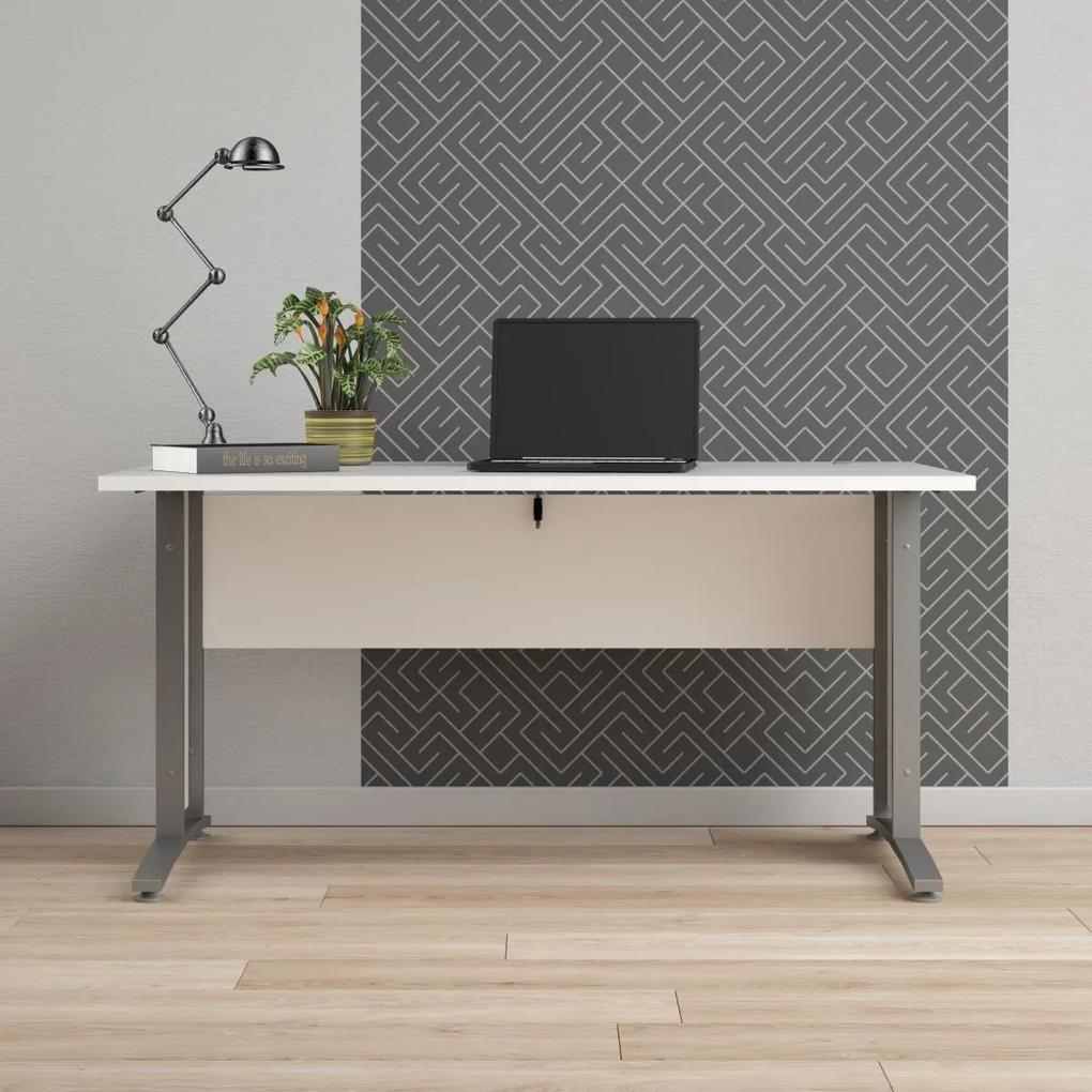 Psací stůl Office I bílý/stříbrno-šedý