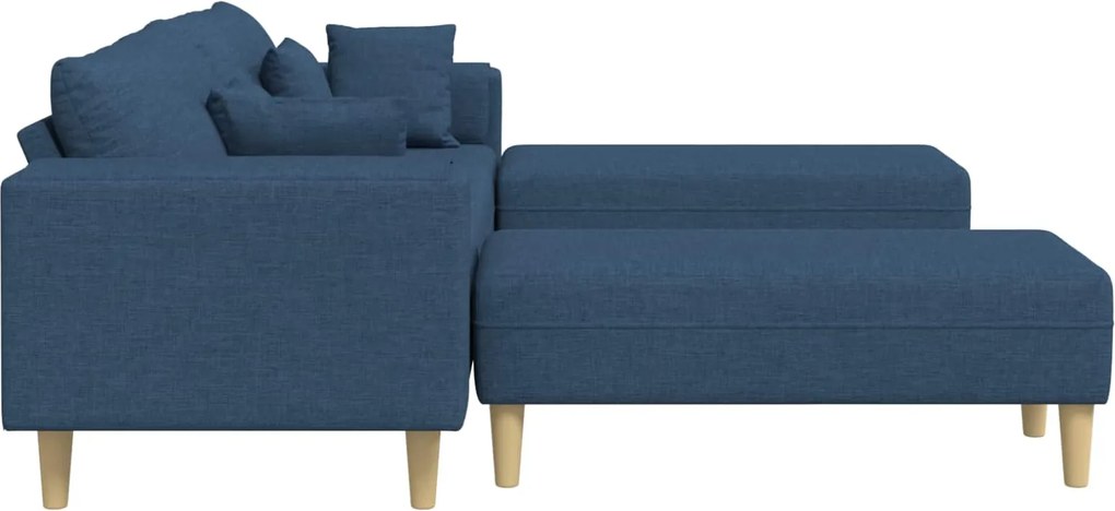 Pohovka 3 ks Modrá textil 3335169