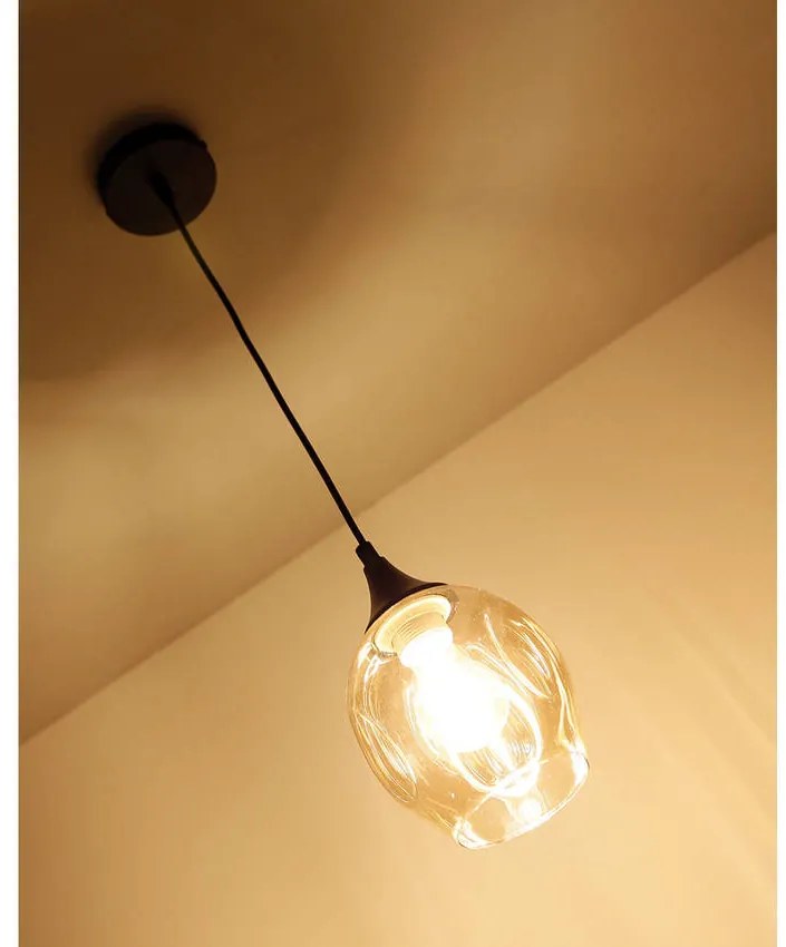 Černo-hnědý závěsný lustr Aspa pro žárovku E27  - Candellux