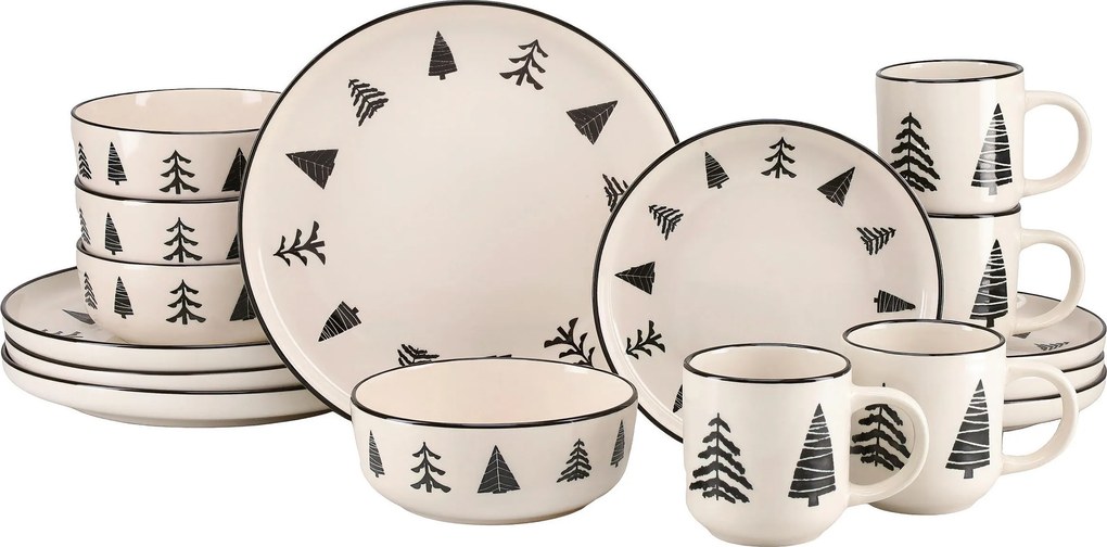 XXXLutz KOMBINOVANÁ SOUPRAVA Nordic Christmas Black 16dílné Creatable - Sady nádobí kombinované - 007768082801