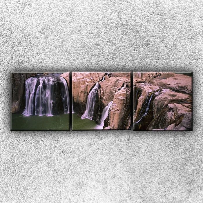 3 dílný obraz Skalnaté vodopády 2