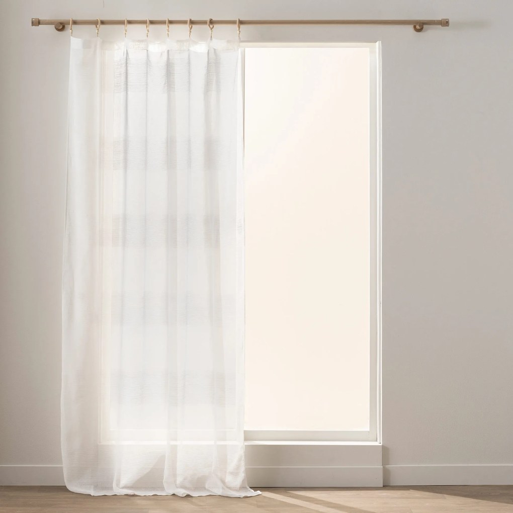 Záclona na dřevěných průchodech DALTON BLANC, 140 x 240 cm