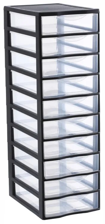 SUNDIS Úložný box s 10 zásuvkami, antracit, OFFICEMIX A4 10A