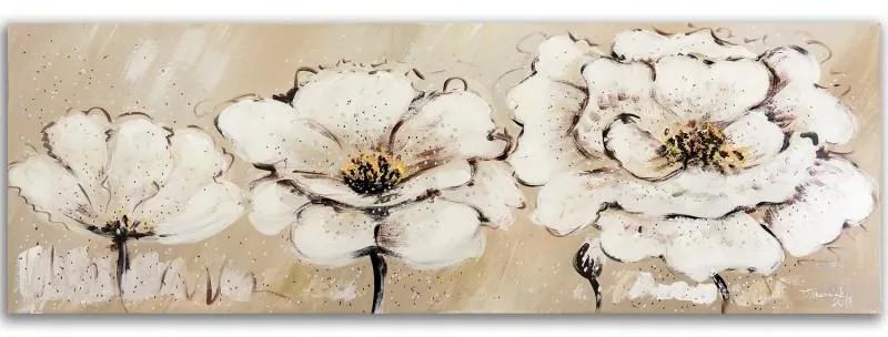Obraz CARO - Three White Flowers 50x20 cm