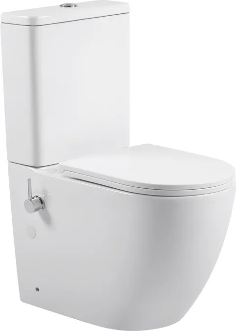Erga Siena, WC kombi mísa 620x380x820 mm, Rimless + funkce bidetu + toaletní sedátko, bílá lesklá, ERG-V03-SIENA-RIM-BID-WH