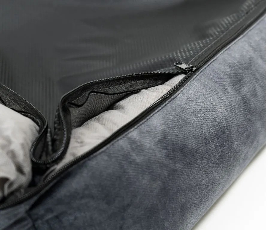 Rexproduct Sametový pelíšek OTTO s ortopedickou matrací TMAVĚ ŠEDÝ Zvolte barvu: Khaki, Zvolte rozměr: M
