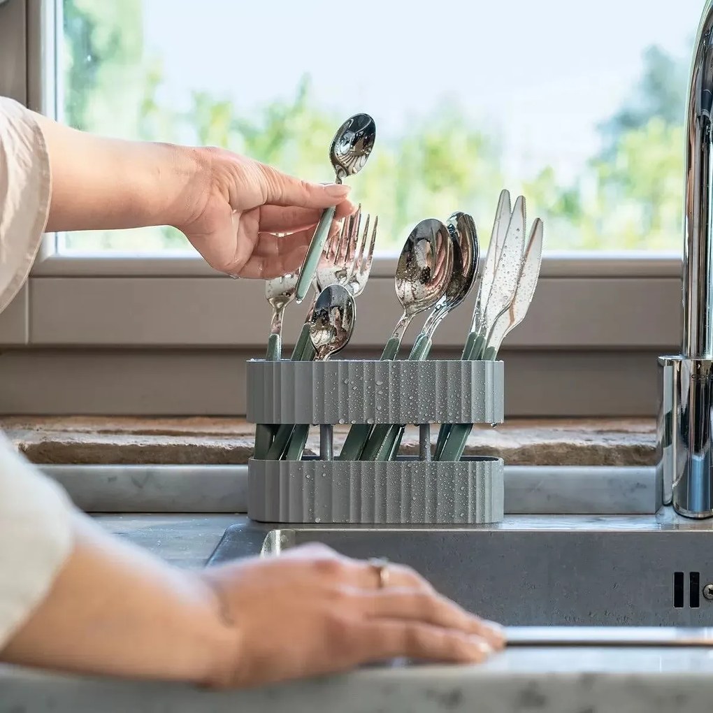 Odkapávač na příbory Eco-Kitchen mléčně bílý