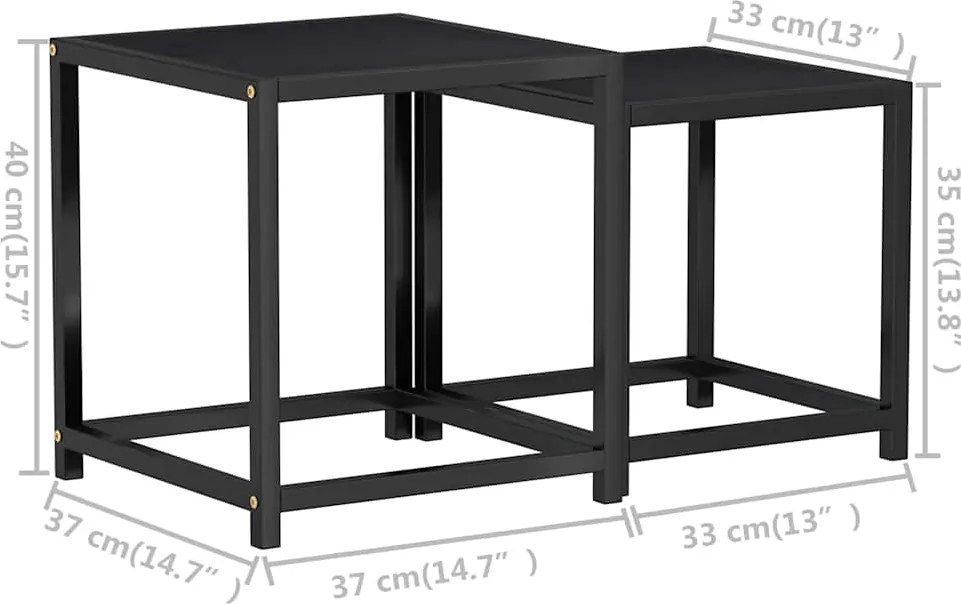 Čajové stolky 2 ks MDF černé 331658