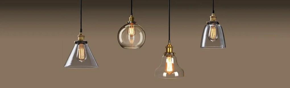 Toolight - Závěsné skleněné stropní svítidlo Verto C, čiré sklo, OSW-00138