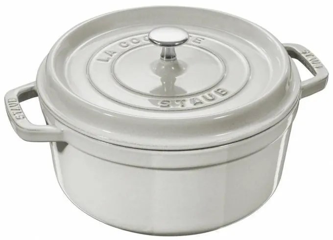 Staub Cocotte hrnec kulatý 28 cm/6,7 l bílá lanýžová, 11028107