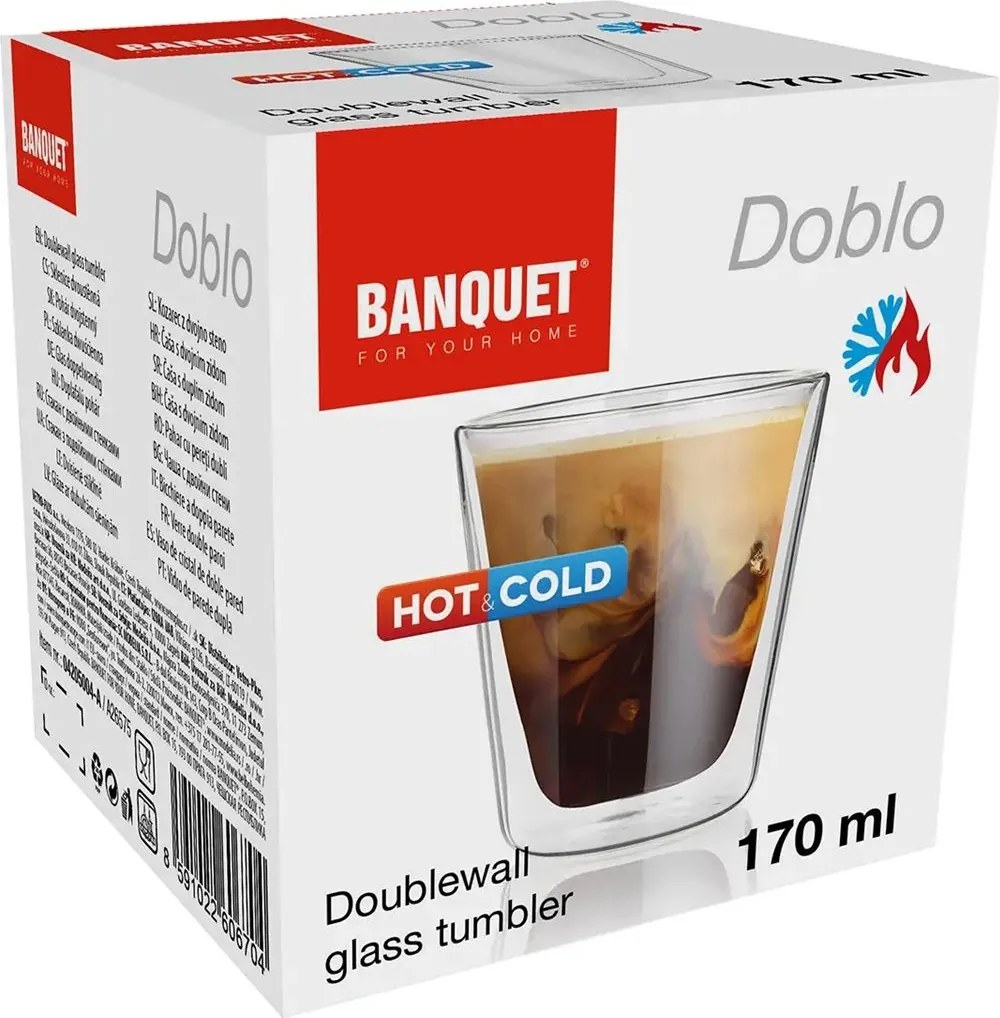 Banquet Doblo dvoustěnná sklenice 170 ml