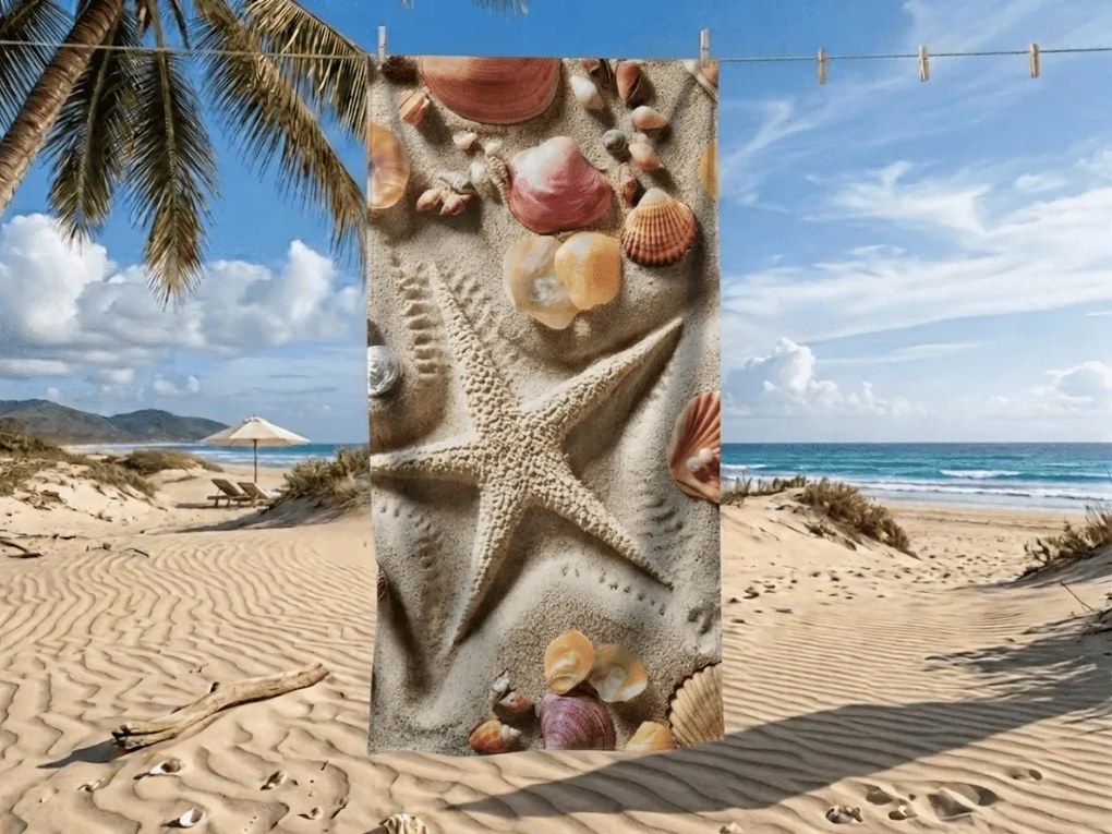 Rychleschnoucí plážová osuška OCEAN SAND barevná 70 x 140 cm, 100% mikrovlákno
