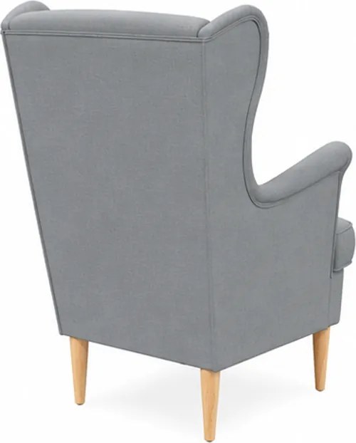 relaxační křeslo, ušák, dřevo/kov/látka, 102x80x66 cm, nohy světlé/světle šedá, Dekorino KR20260124