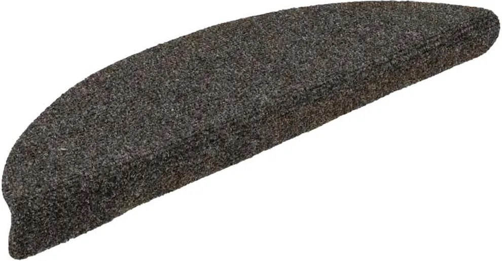 Schodové rohože samolepicí 10 ks 56x17x3 cm antracitové půlkulaté 149691