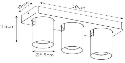 Lucide 09929/15/30 - LED Stmívatelné bodové svítidlo NIGEL 3xGU10/5W/230V černá