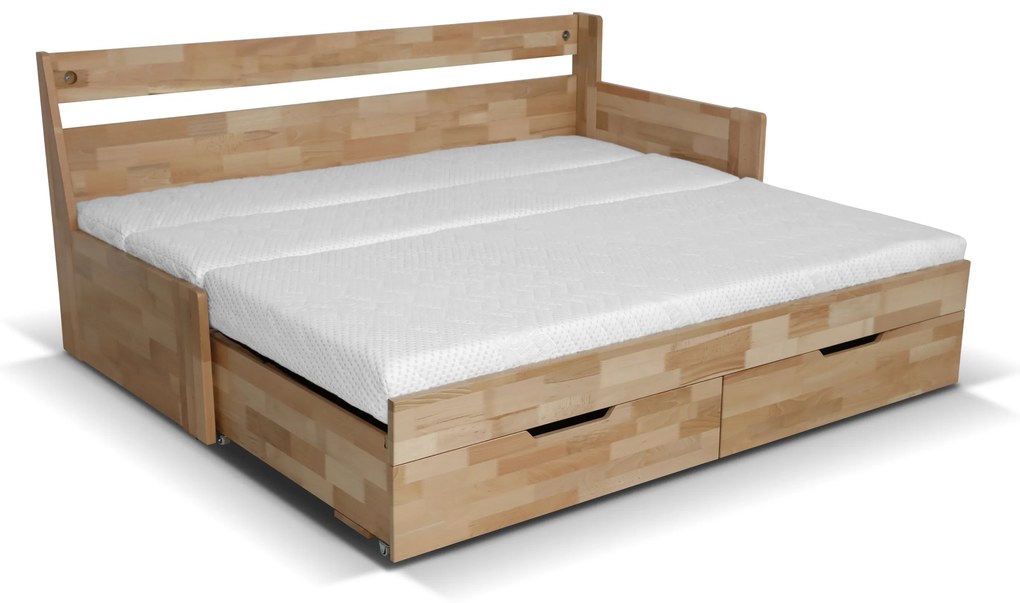 Rozkládací postel Kvadro B Zvolte možnost matrace: Bez matrace, Zvolte stranu sed. soupravy: Levá strana, Barva dřeva: Olše
