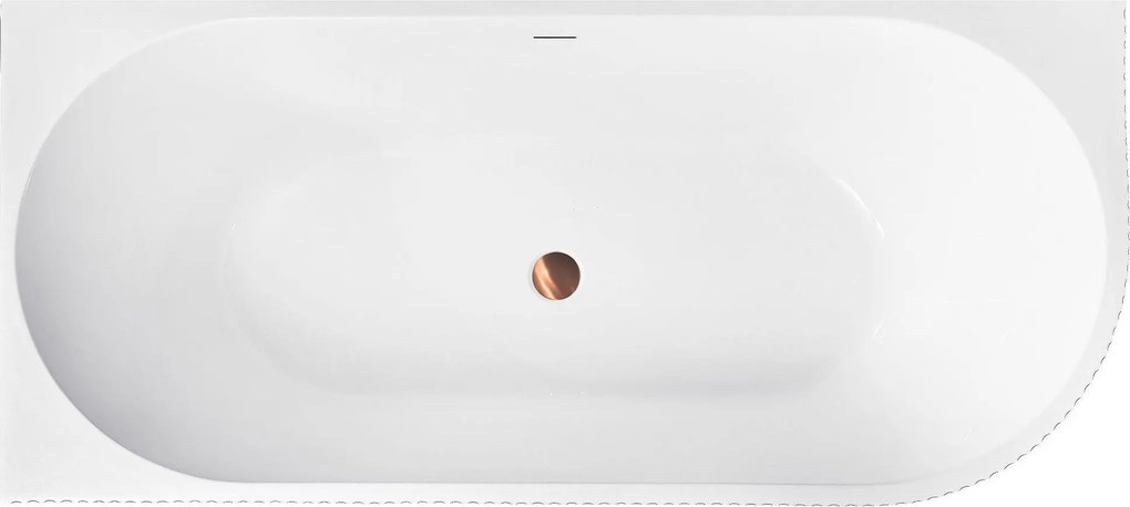 Rea Wenus, akrylová rohová vana 1700x800x575 mm, levá, bílá s černou odtokovou zátkou, KPL-W6129