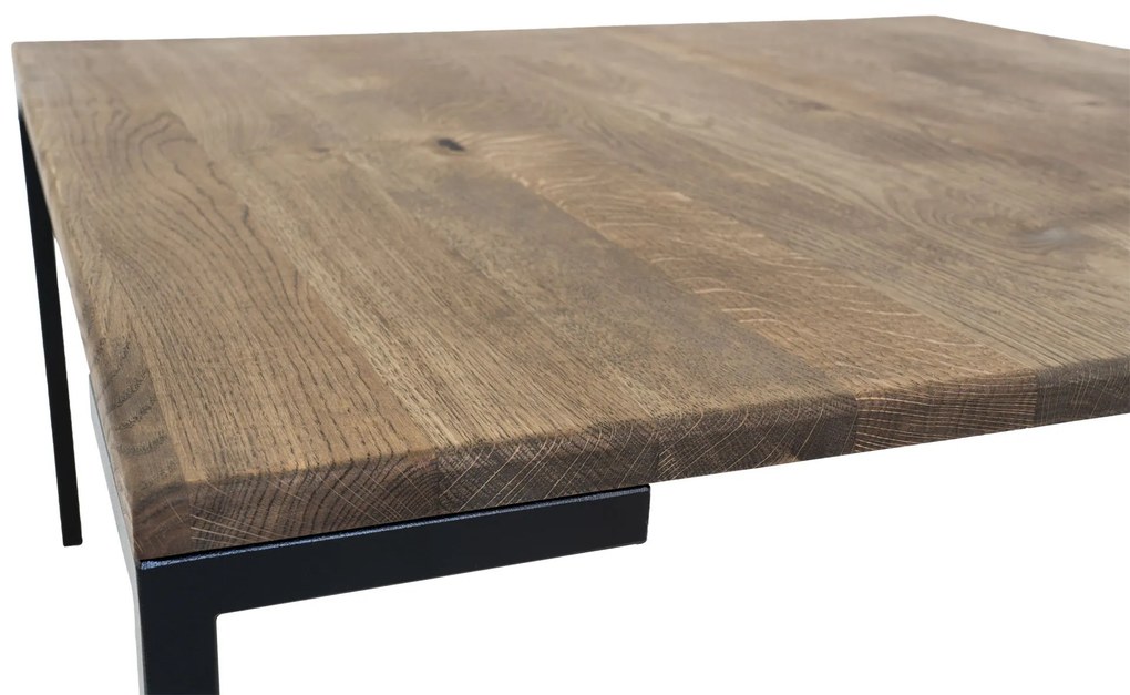 Konferenční stolek Lagarte z dubového dřeva hnědá/černá, 110x60 cm