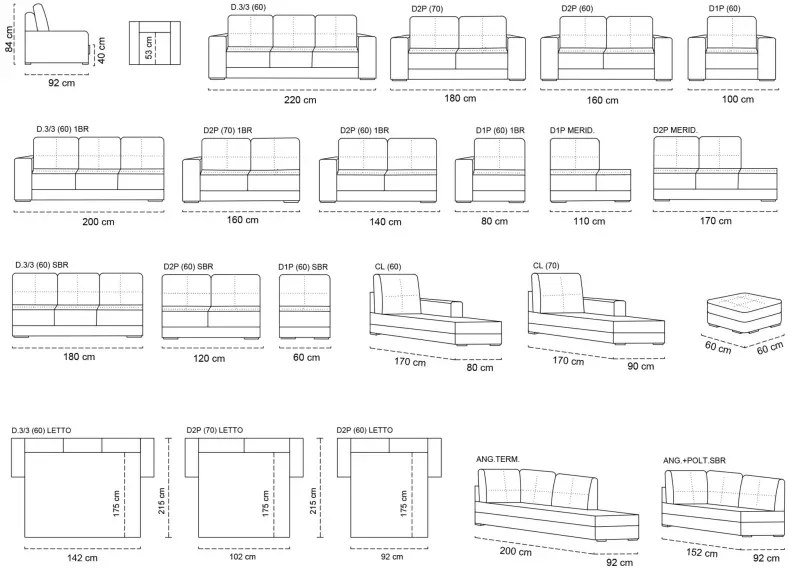 Kožená sedací souprava s rozkladem na každodenní spaní  ALEXIA