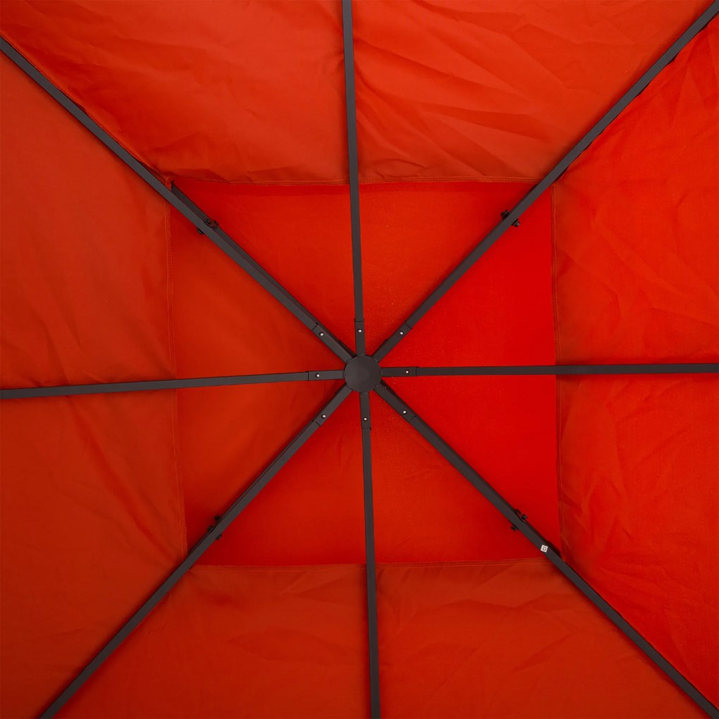 Outsunny náhradní střecha pro kovový altán 3x3m zahradní altán rezavě červený polyester, odolný proti povětrnostním vlivům | Aosom.de