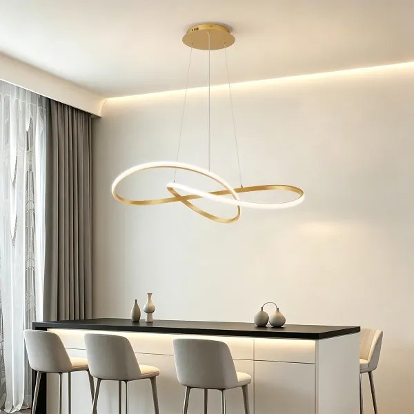 BRILAGI - LED Stmívat. lustr na lanku INFINITY LED/80W/230V 80x80 cm zlatá + DO