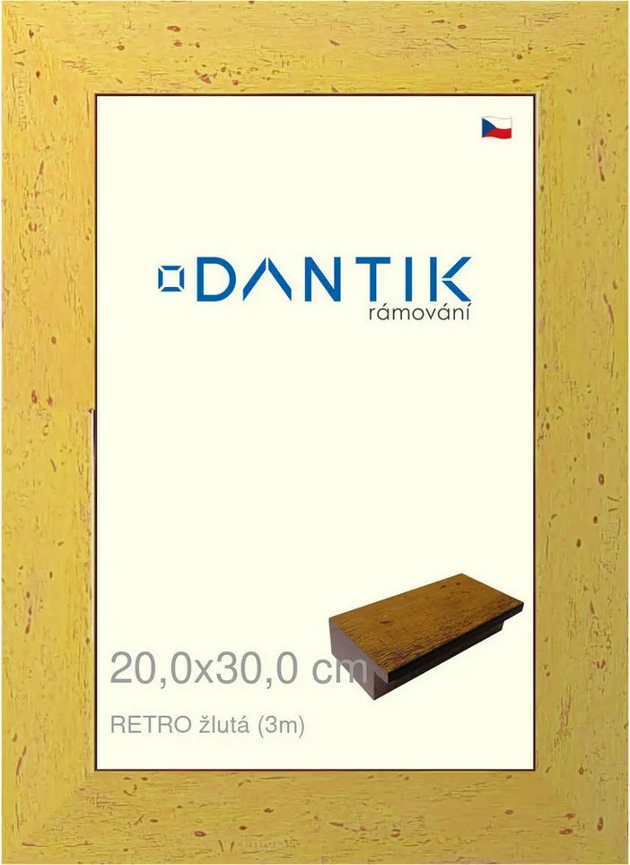 DANTIK rámeček 20x30 | RETRO žlutá (Sklo Čiré)