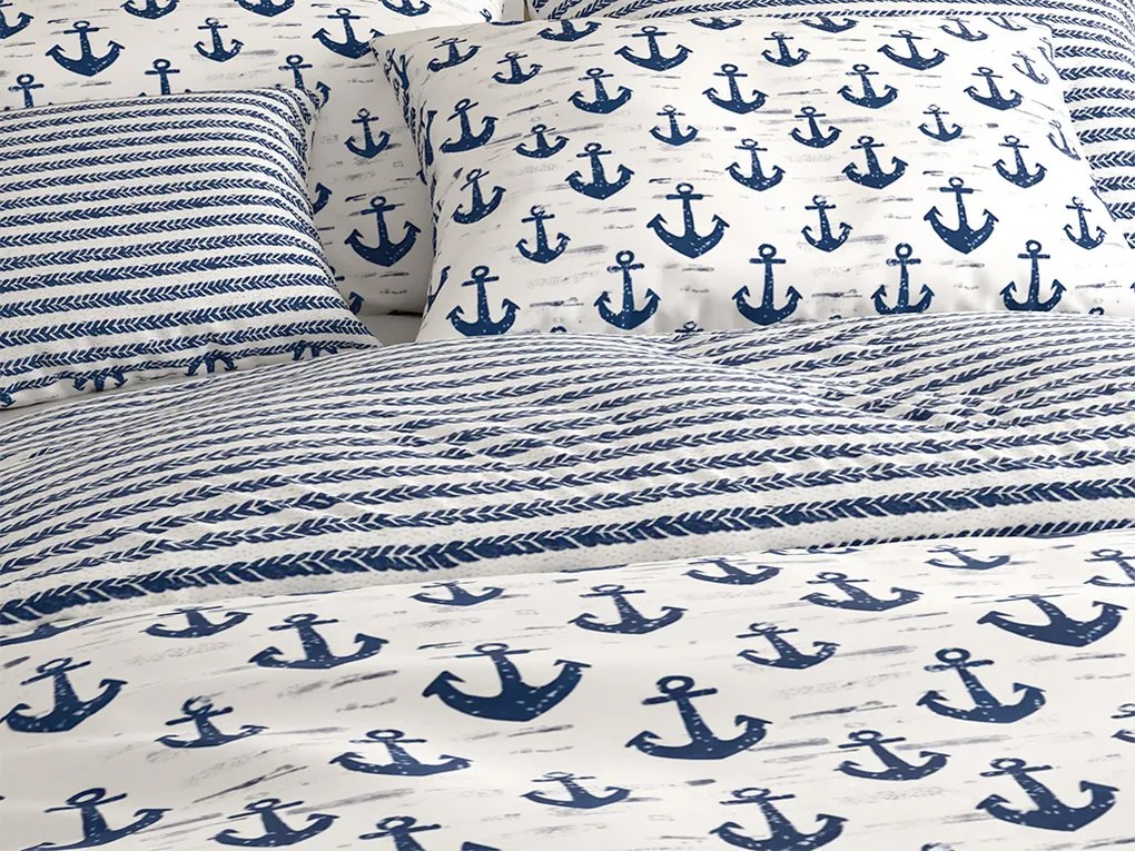 Polybavlněné povlečení NAVYSTA POLY modro-bílé Rozměr povlečení: 70 x 90 cm | 140 x 220 cm