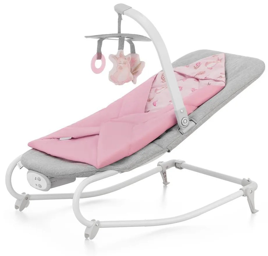 Kinderkraft Houpátko vibrující s melodií Felio 2 0 m+ do 9 kg Peony Rose