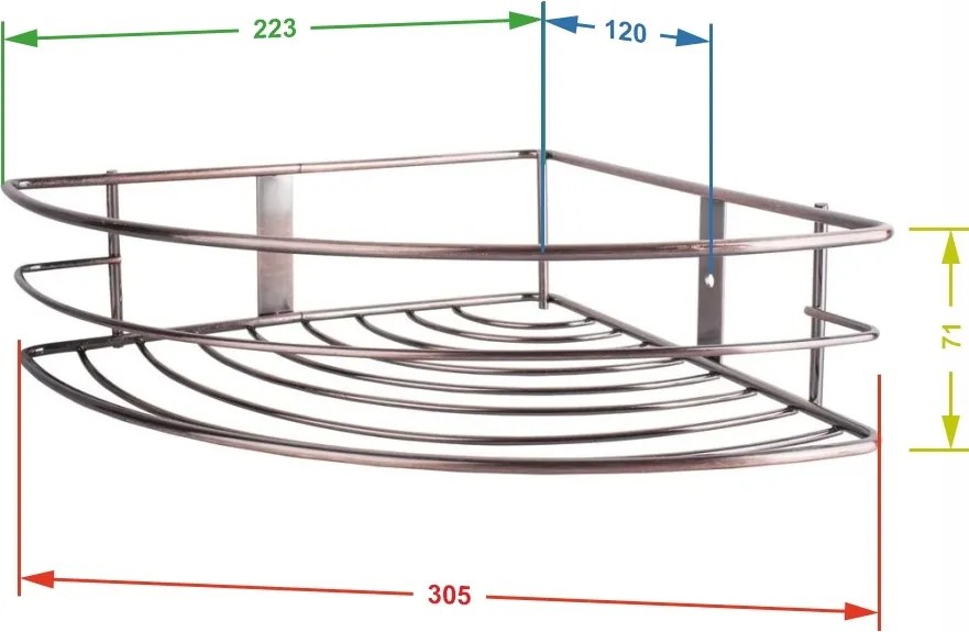 AWD Drátěná polička do koupelny