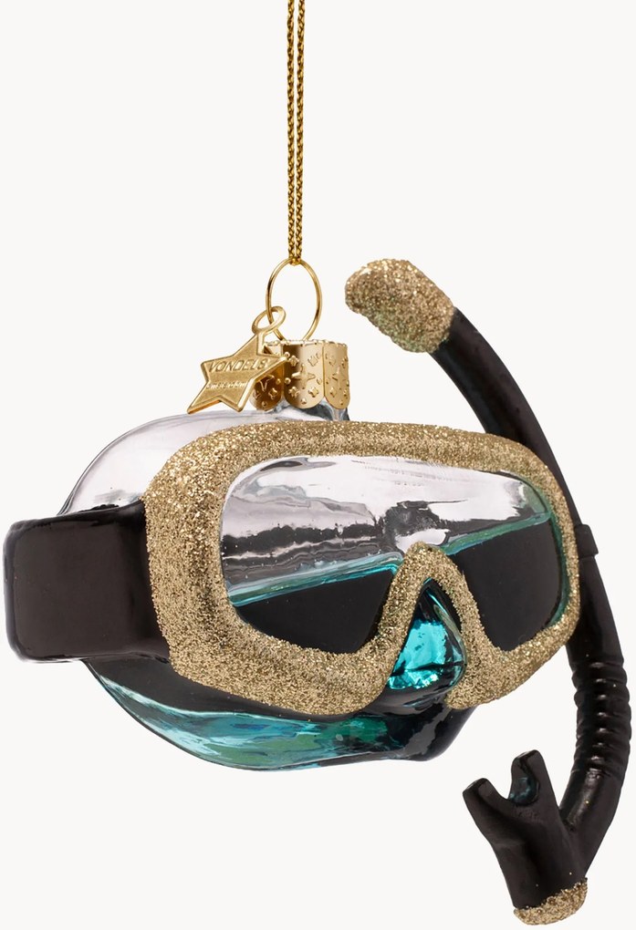Ručně foukaná vánoční ozdoba Snorkeling Glasses