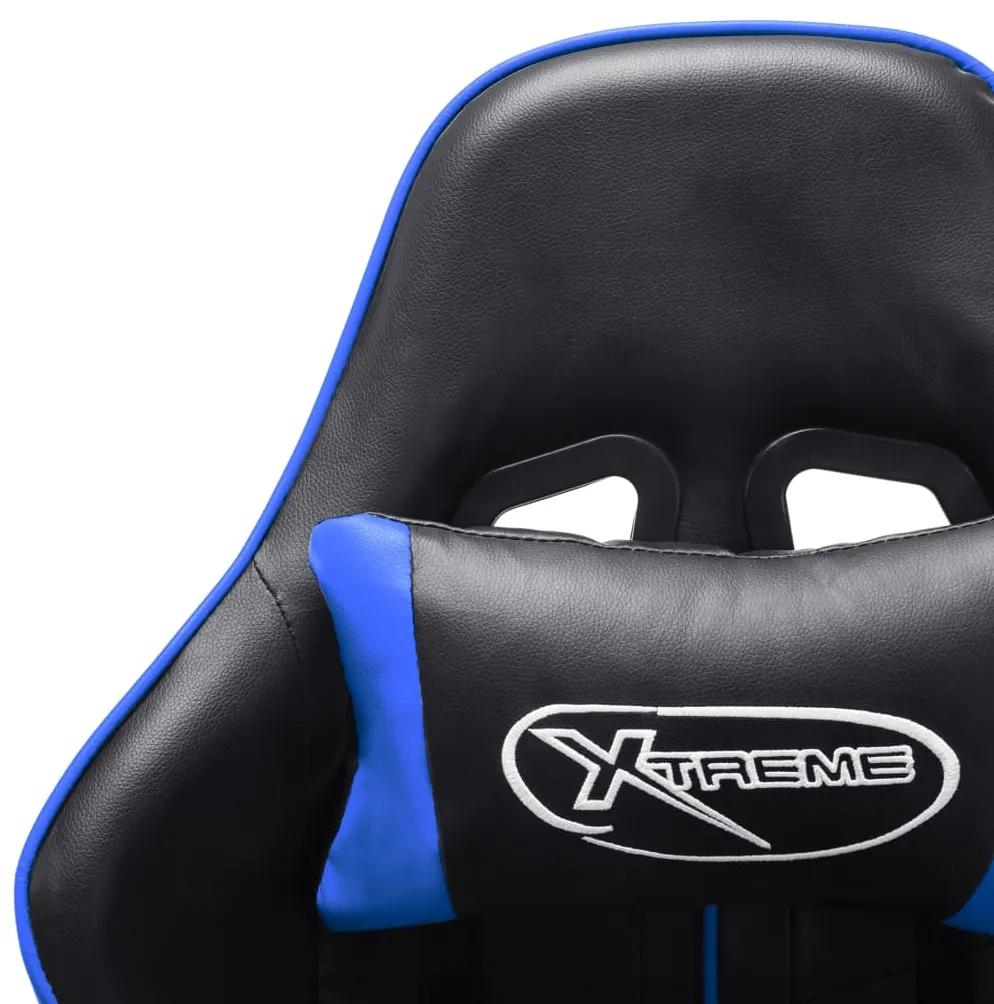 vidaXL Herní židle černá a modrá umělá kůže