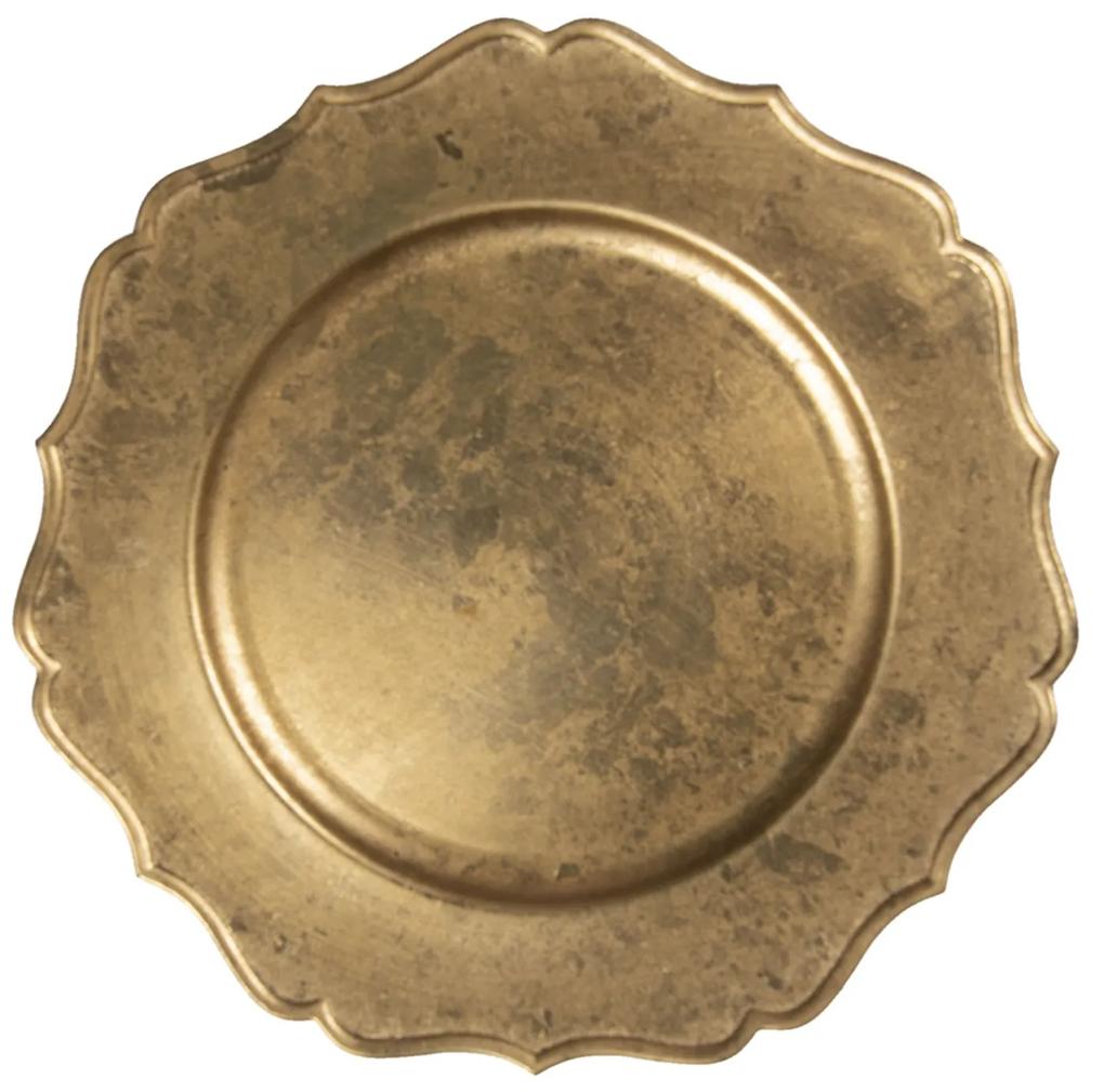 Zlatý melaninový talíř / podnos s patinou I - Ø 33 cm