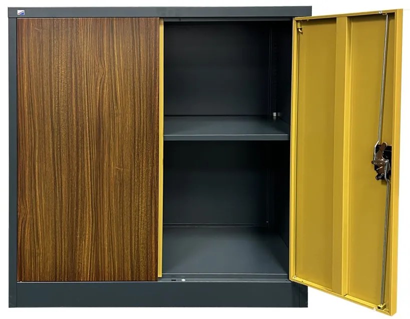 Plechová policová skříň Enprag s vloženými dveřmi C01B