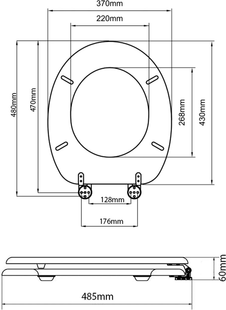 Aqualine 1705-11 WC sedátko HDF ořech