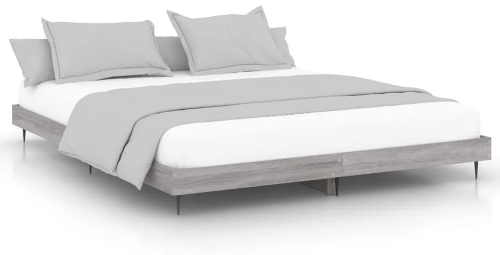 Rám postele šedý sonoma 200 x 200 cm kompozitní dřevo,  832219