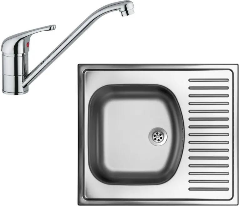 Dřez nerezový Sinks Short 580 M 0,5mm matný + Sinks Vento 4 lesklá