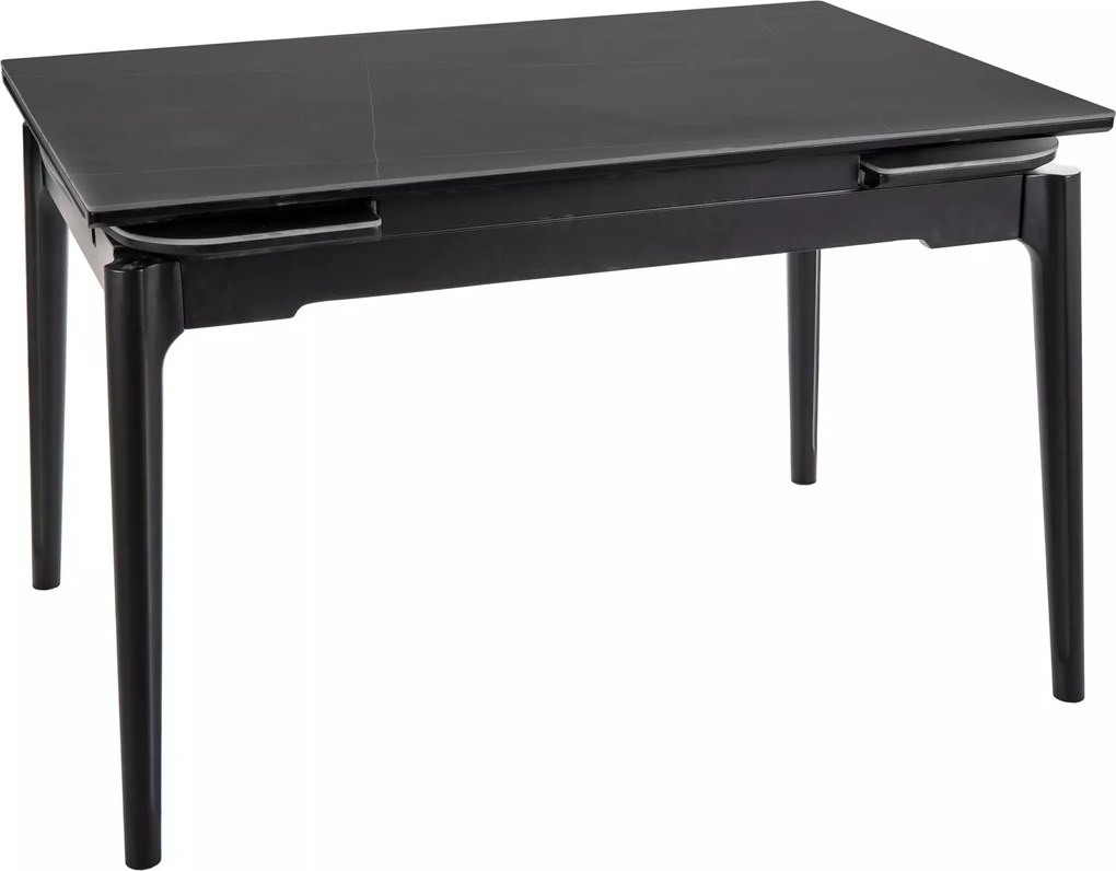 Jídelní rozkládací stůl Sento 120/180 cm keramika černý mramor/černý
